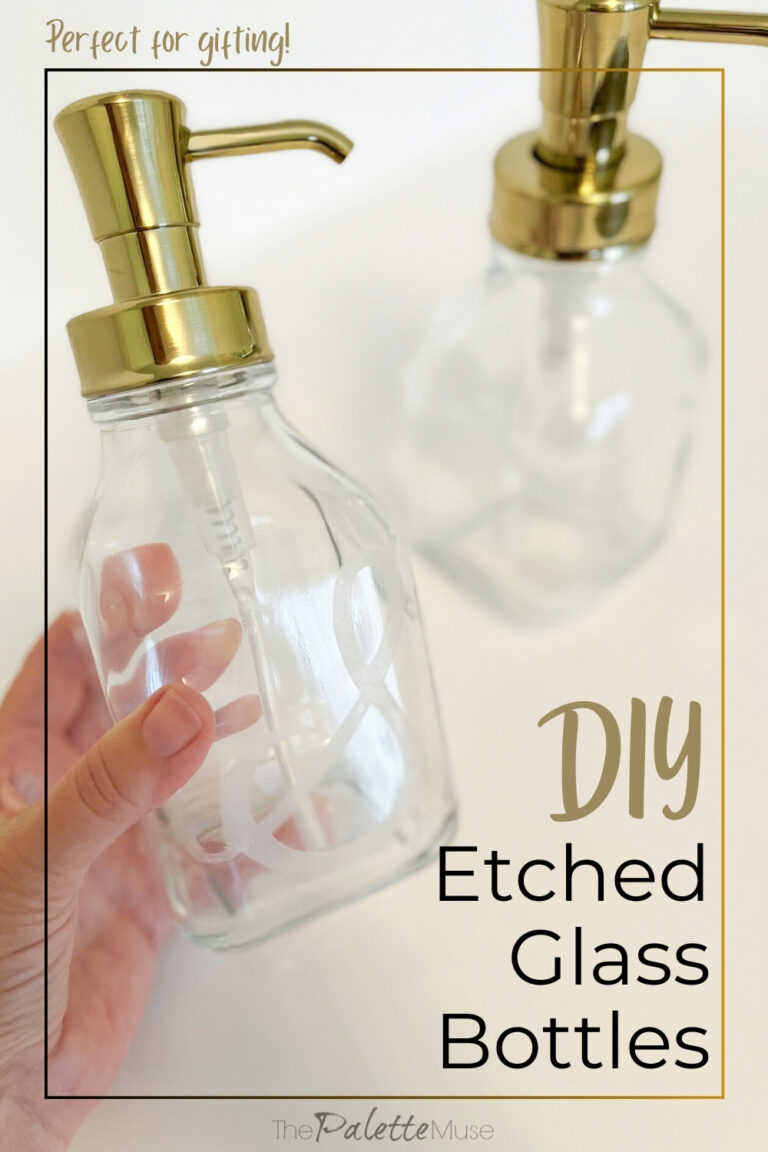How to Make Etched Glass Shampoo Bottles - The Palette Muse